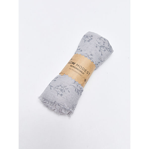 Desenli Saçaklı Kadın Bürümcüklü Şal