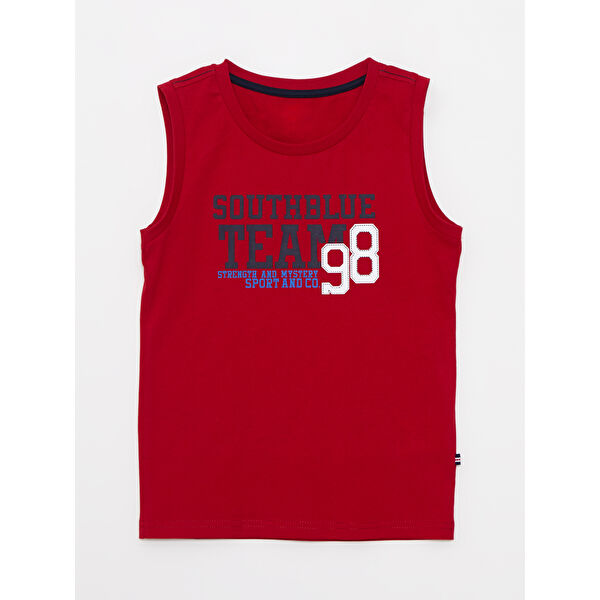 SOUTHBLUE Bisiklet Yaka Baskılı Pamuklu Erkek Çocuk Atlet