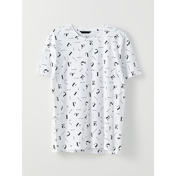 LCW CASUAL Bisiklet Yaka Kısa Kollu Baskılı Penye Erkek Tişört