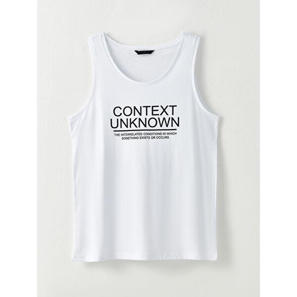 LCW CASUAL Bisiklet Yaka Kolsuz Baskılı Penye Erkek Atlet