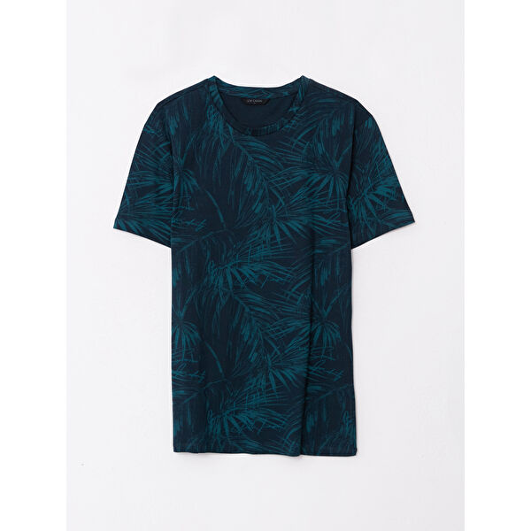 Bisiklet Yaka Kısa Kollu Desenli Penye Erkek Tişört