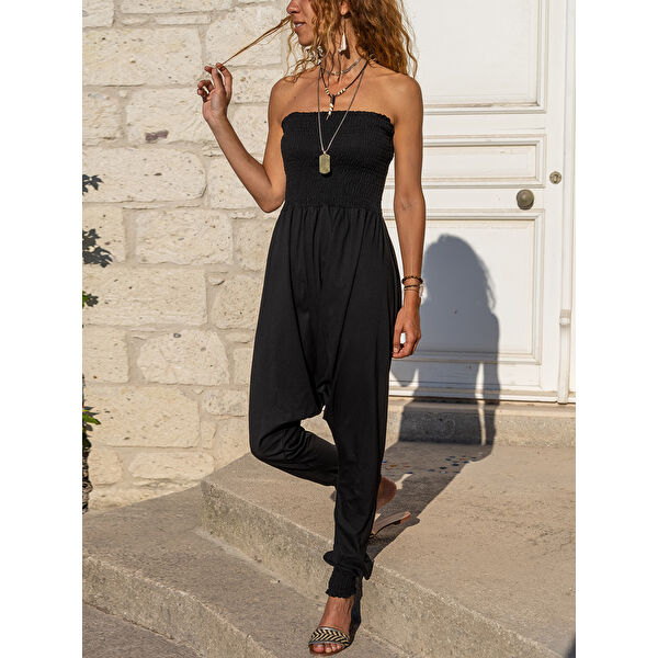 Güneşkızı Düz Straplez Kadın Şalvar Tulum