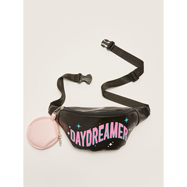 Baskılı Küçük Yan Çanta Detaylı Kız Çocuk Bel Çantası