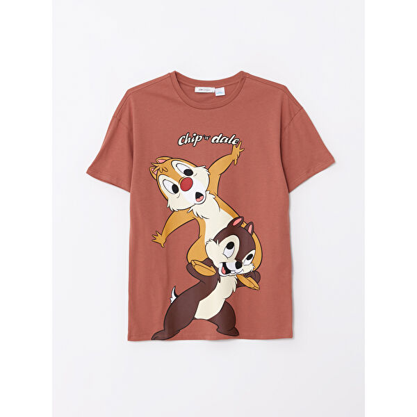 LCW CASUAL Bisiklet Yaka Chip&Dale Baskılı Kısa Kollu Pamuklu Kadın Tişört LCW CASUAL Bisiklet Yaka Chip&Dale Baskılı Kısa Kollu Pamuklu Kadın Tişört