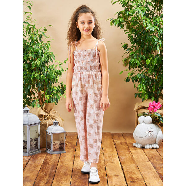 Chaton D’or Desenli Askılı Kız Çocuk Tulum