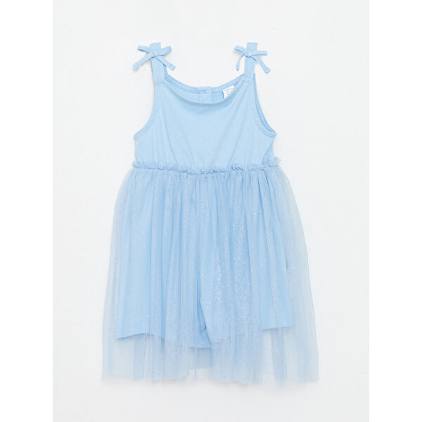 Kare Yaka Basic Kız Bebek Elbise