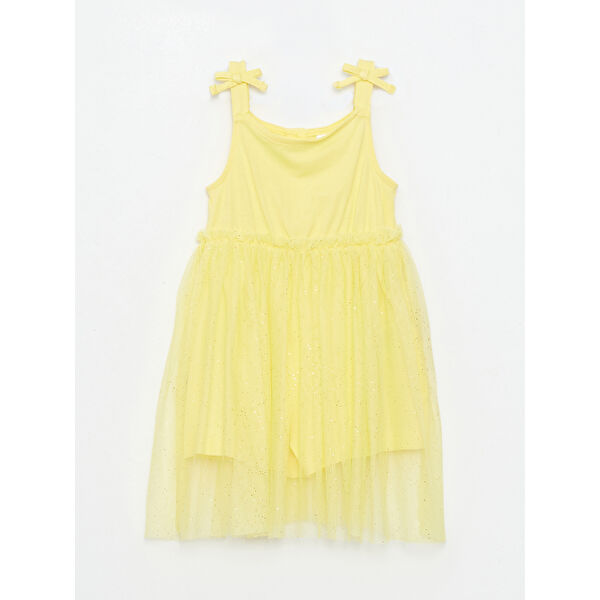 Kare Yaka Basic Kız Bebek Elbise