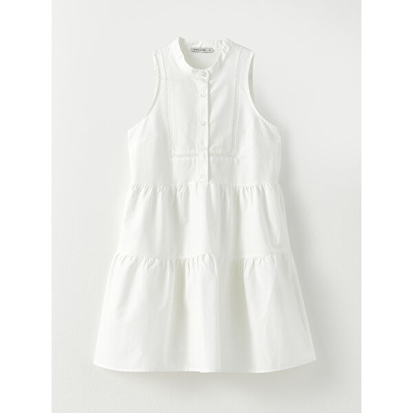 LCW CASUAL Halter Yaka Düz Kolsuz Poplin Kadın Elbise