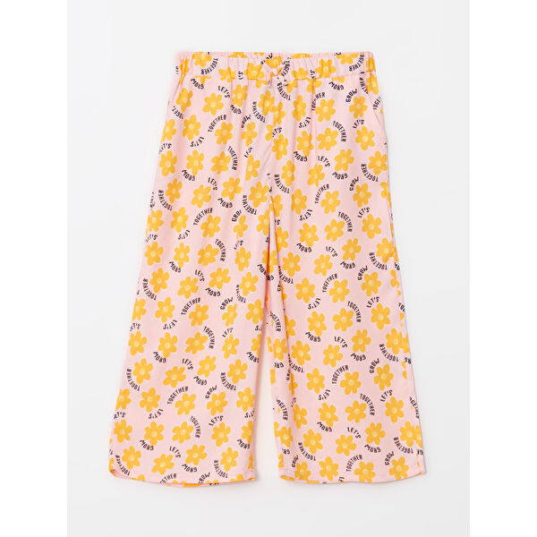 Beli Lastikli Geniş Paça Viskon Kız Çocuk Capri Beli Lastikli Geniş Paça Viskon Kız Çocuk Capri