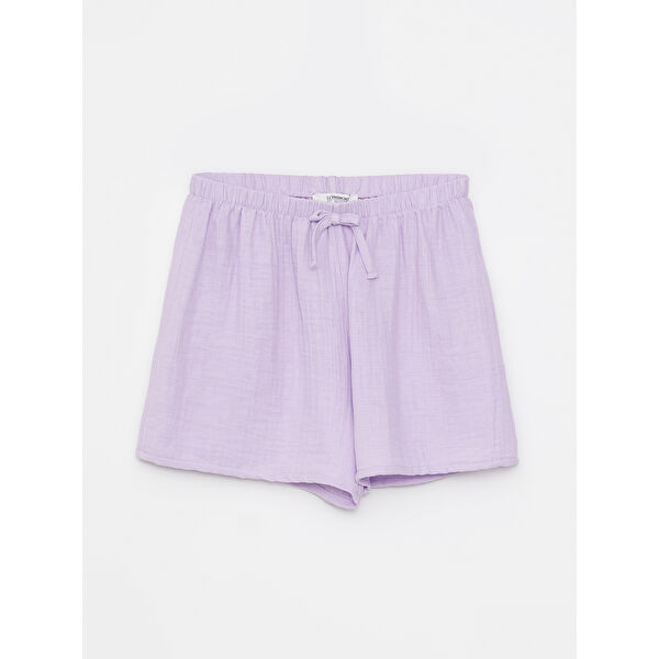 Beli Lastikli Basic Kız Çocuk Şort