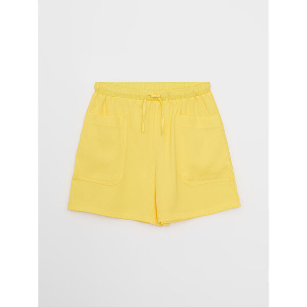 Beli Lastikli Basic Kız Çocuk Şort