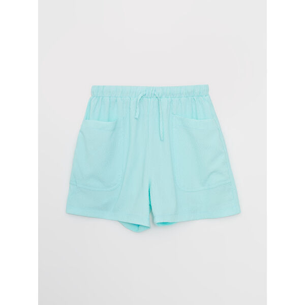 Beli Lastikli Basic Kız Çocuk Şort