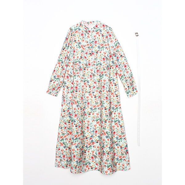 Allday Hakim Yaka Çiçekli Uzun Kollu Viskon Kadın Elbise Allday Hakim Yaka Çiçekli Uzun Kollu Viskon Kadın Elbise