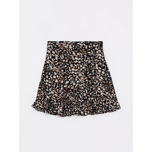 LCW VISION Beli Fermuarlı Desenli Viskon Kadın Etek