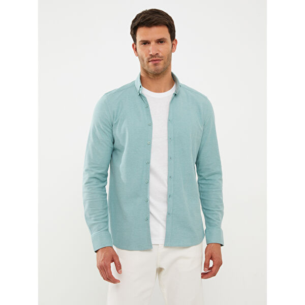 LCW BASIC Slim Fit Uzun Kollu Erkek Gömlek LCW BASIC Slim Fit Uzun Kollu Erkek Gömlek