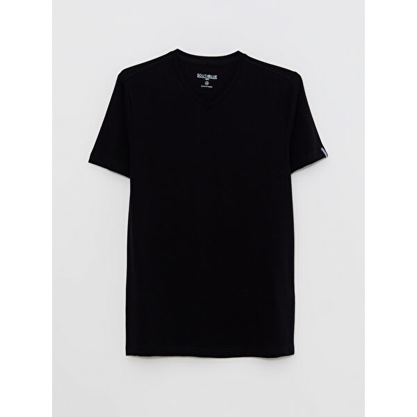 SOUTHBLUE V Yaka Kısa Kollu Basic Penye Erkek Tişört