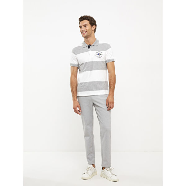 Polo Yaka Kısa Kollu Çizgili Erkek Tişört