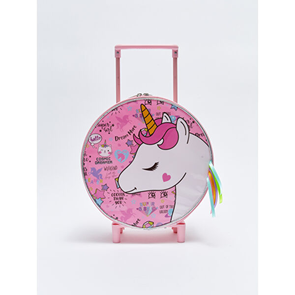 Çekme Mekanizmalı Baskılı Kız Çocuk Valiz