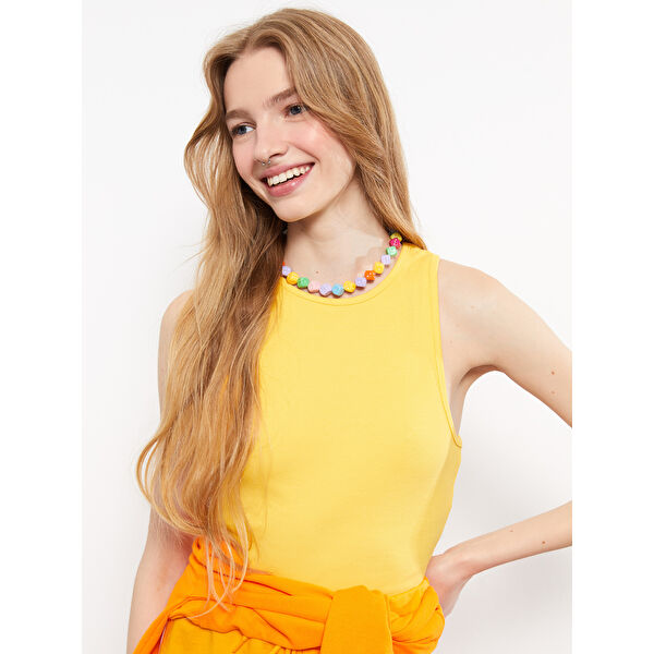 LCW CASUAL Bisiklet Yaka Düz Crop Pamuklu Kadın Atlet LCW CASUAL Bisiklet Yaka Düz Crop Pamuklu Kadın Atlet