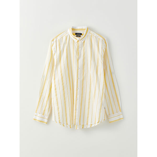 Regular Fit Uzun Kollu Çizgili Erkek Gömlek