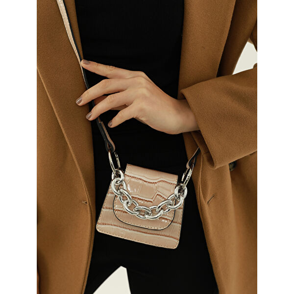 Madamra Zincirli Kadın Mini Çapraz Çanta Madamra Zincirli Kadın Mini Çapraz Çanta