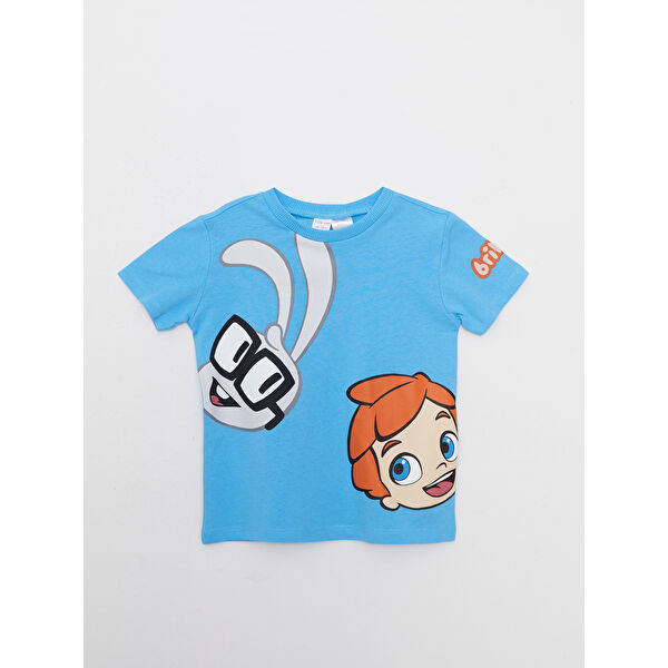 Bisiklet Yaka Kısa Kollu Briko Baskılı  Pamuklu Erkek Bebek Tişört