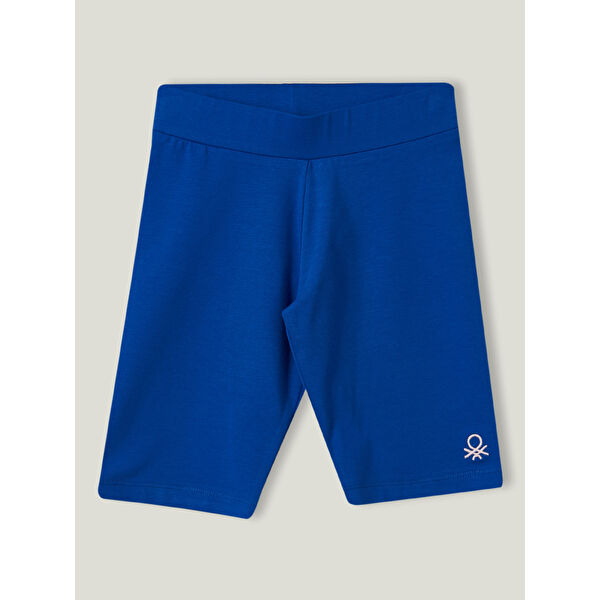 Benetton Beli Lastikli Nakış Detaylı Pamuklu Kız Çocuk Kısa Tayt