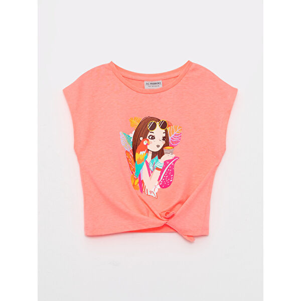 Bisiklet Yaka Baskılı Kız Çocuk Atlet