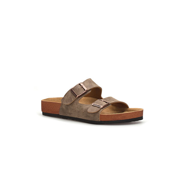 Dark Seer Çift Bantlı Toka Detaylı Kadın Terlik