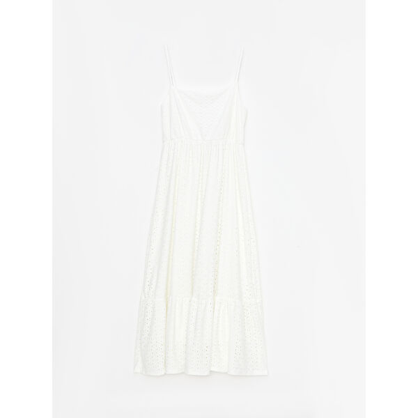 LCW LIMITED Kare Yaka Nakışlı Askılı Kadın Elbise