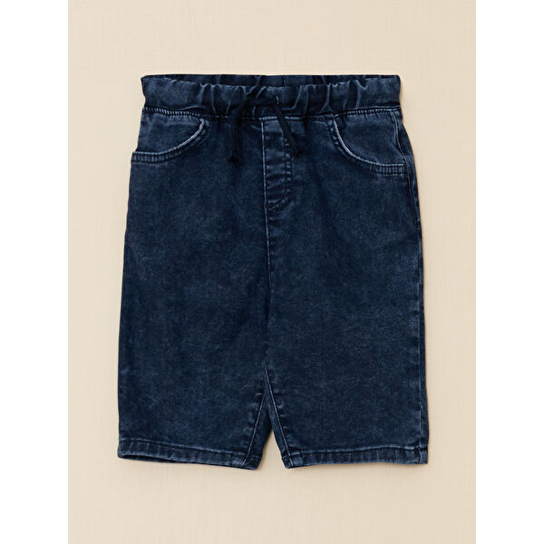 Beli Lastikli Basic Erkek Bebek Jean Şort