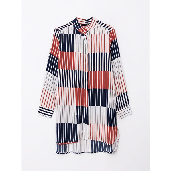 LCW CLASSIC Hakim Yaka Desenli Uzun Kollu Viskon Kadın Tunik