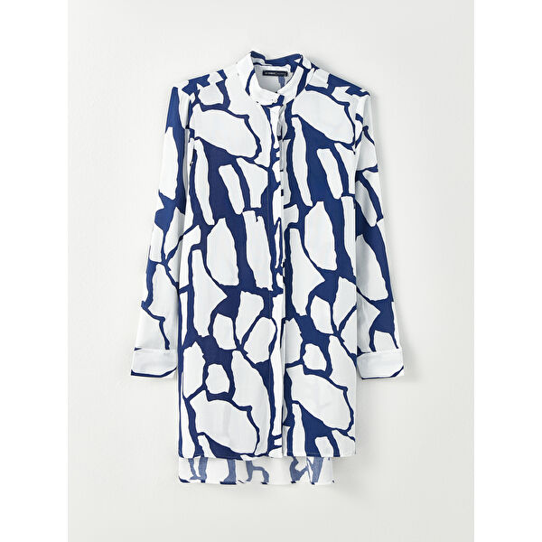 LCW CLASSIC Hakim Yaka Desenli Uzun Kollu Viskon Kadın Tunik