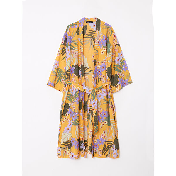 Şal Yaka Desenli Kadın Kimono