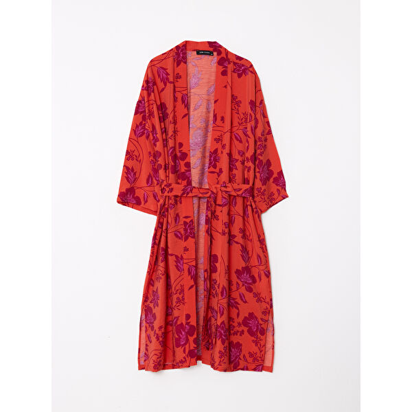 Şal Yaka Desenli Kadın Kimono