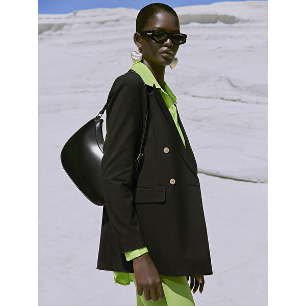 Düz Uzun Kollu Kadın Blazer Ceket