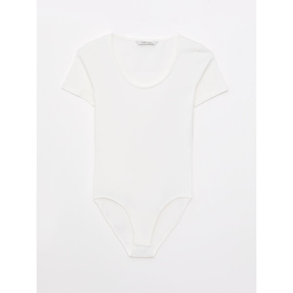 LCW VISION U Yaka Düz Kısa Kollu Pamuklu Kadın Çıtçıtlı Body LCW VISION U Yaka Düz Kısa Kollu Pamuklu Kadın Çıtçıtlı Body