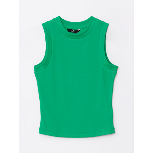 LCW VISION Bisiklet Yaka Düz Crop Kadın Atlet