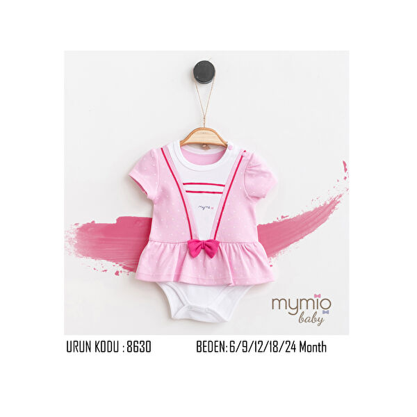 Mymio Bisiklet Yaka Kız Bebek Çıtçıtlı Body