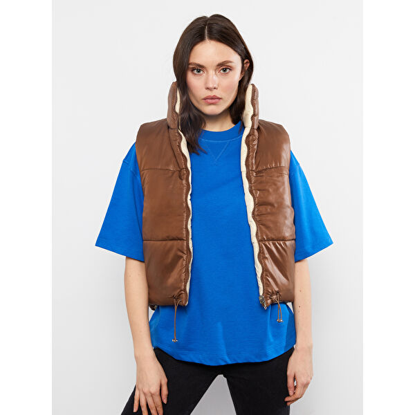 Busem Dik Yaka Düz Çift Taraflı Kadın Yelek