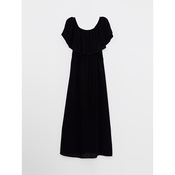 LCW CASUAL Kayık Yaka Düz Kısa Kollu Krinkle Kadın Elbise LCW CASUAL Kayık Yaka Düz Kısa Kollu Krinkle Kadın Elbise