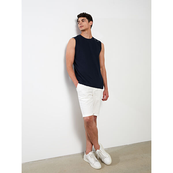 Bisiklet Yaka Kolsuz Baskılı Erkek Atlet