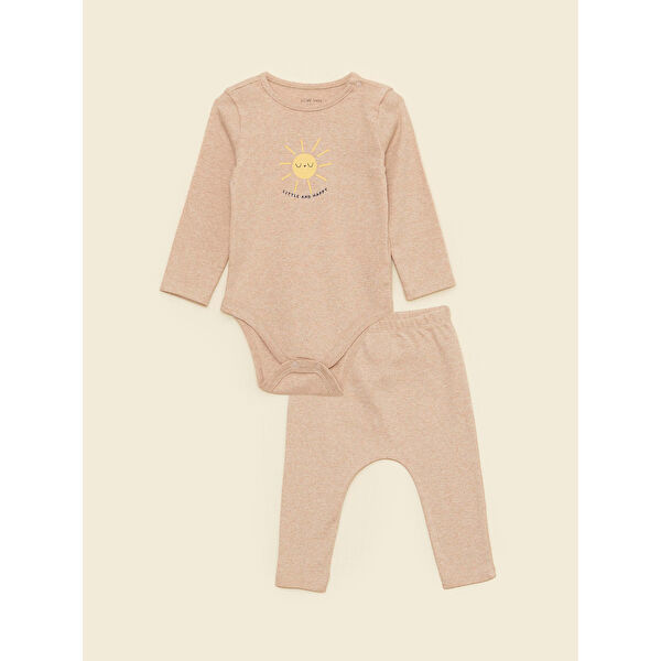 Bisiklet Yaka Uzun Kollu Baskılı Erkek Bebek Çıtçıtlı Body ve Pantolon 2'li Takım Bisiklet Yaka Uzun Kollu Baskılı Erkek Bebek Çıtçıtlı Body ve Pantolon 2'li Takım