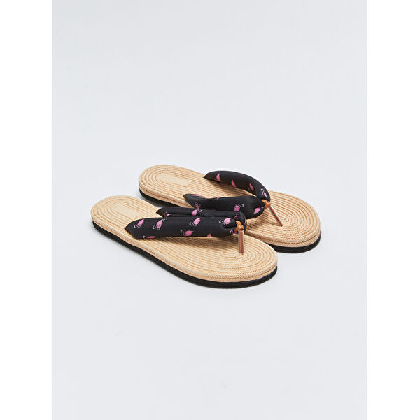 Baskılı Parmak Arası Kadın Plaj Terliği