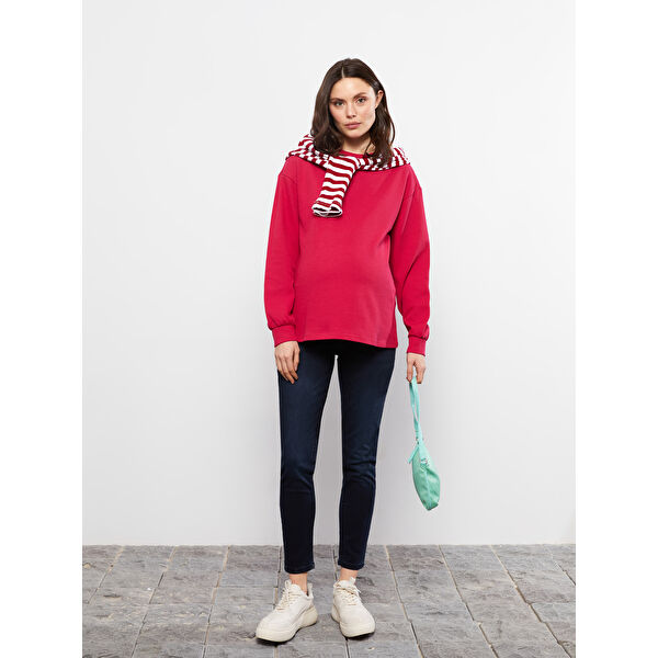 Karın Panelli Standart Fit Düz Cep Detaylı Hamile Rodeo Jean Pantolon