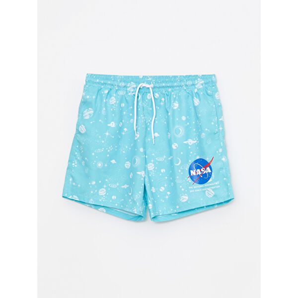 Kısa Boy Baskılı Deniz Şortu
