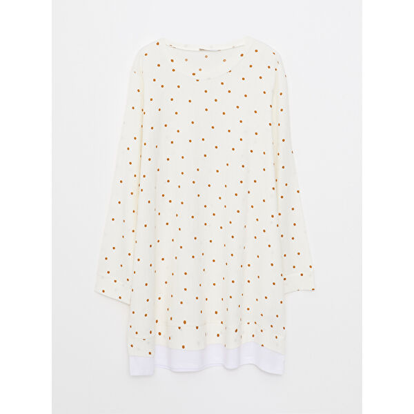 LCW CLASSIC Bisiklet Yaka Puantiyeli Uzun Kollu Kadın Tunik