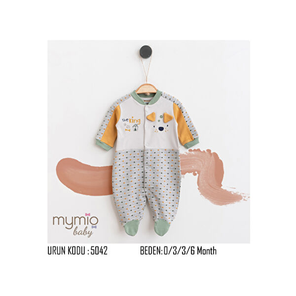 Mymio Bisiklet Yaka Baskılı Erkek Bebek Tulum