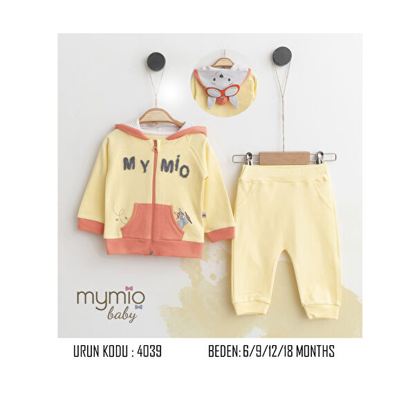 Mymio Bisiklet Yaka Baskılı Erkek Bebek 3'lü Takım
