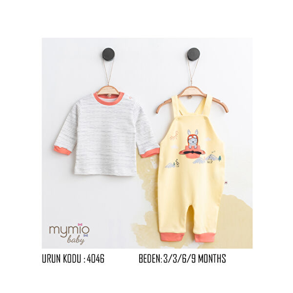 Mymio Bisiklet Yaka Baskılı Erkek Bebek 3'lü Takım